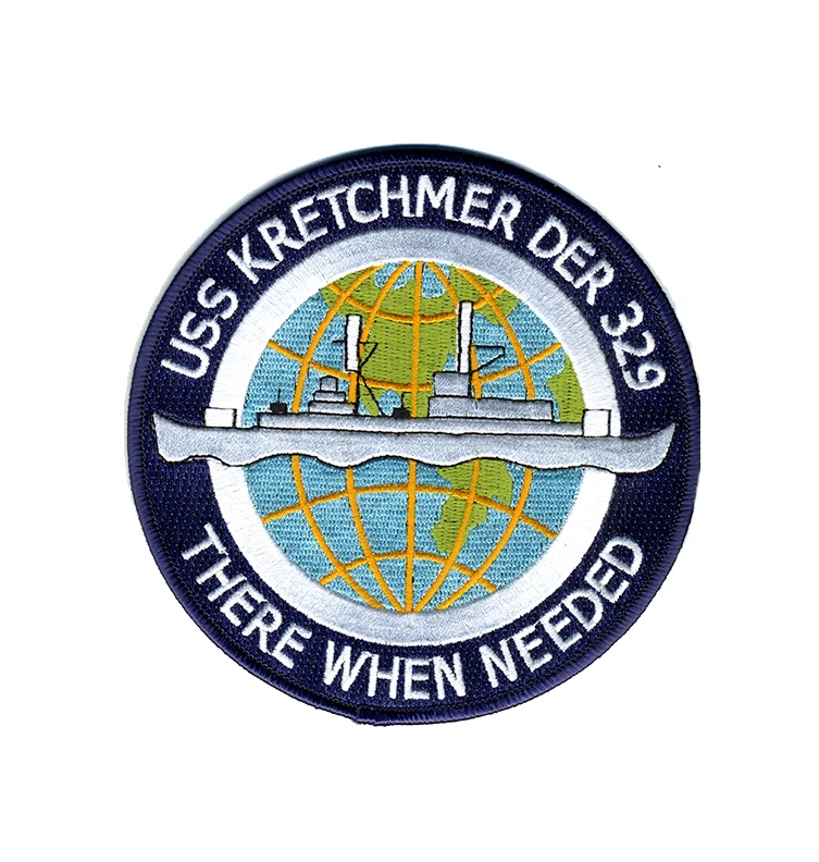 USS Kretchmer DER 329 Iron On Patch – US Navy Coins